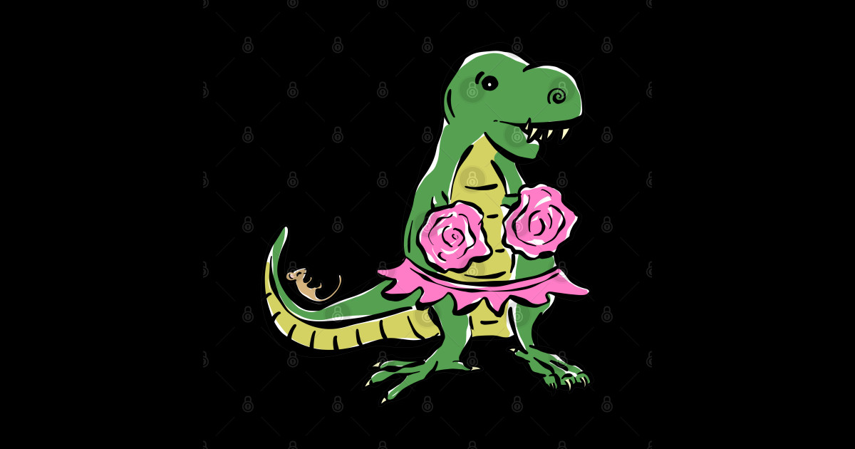 Cheer Leader Cheerleader Tyrannosaurus Dinosaur Dino Cartoon Cute ...