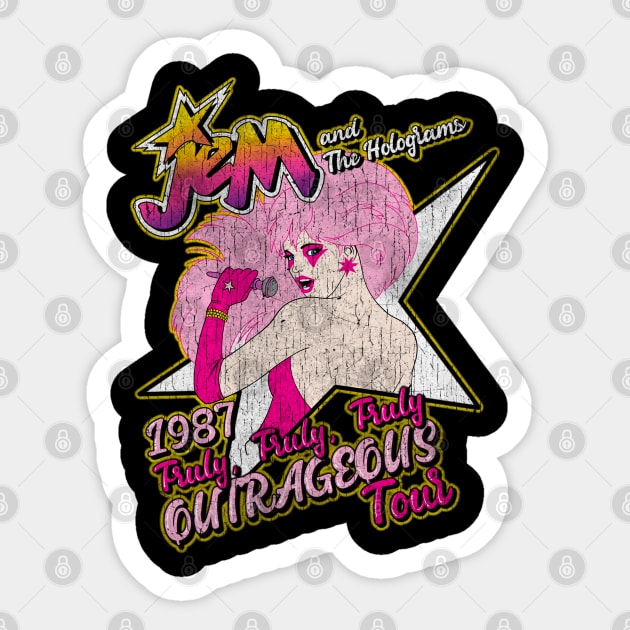 Jem Outrageous 1987 - Distressed - Jem And The Holograms - Sticker ...