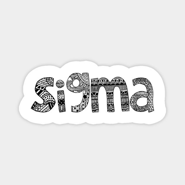 Sigma Letter Doodle Pattern - Panhel - Magnet | TeePublic