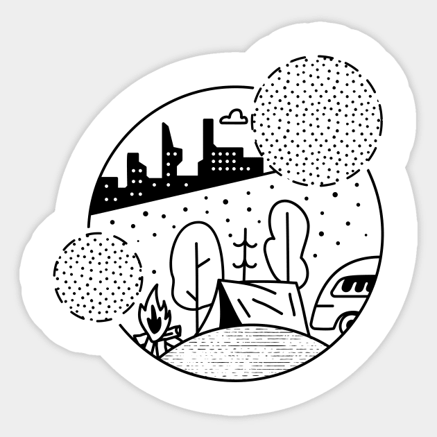 Escape the city - Camping - Sticker | TeePublic