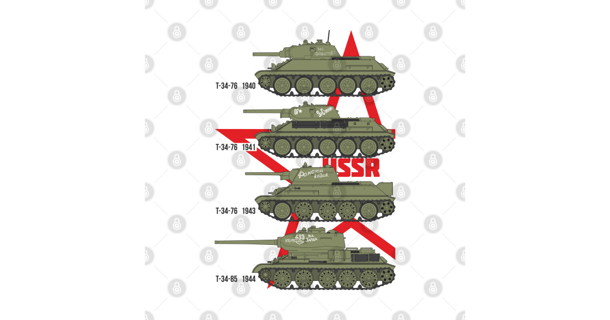 Soviet T-34 Tanks - T34 - T-Shirt | TeePublic