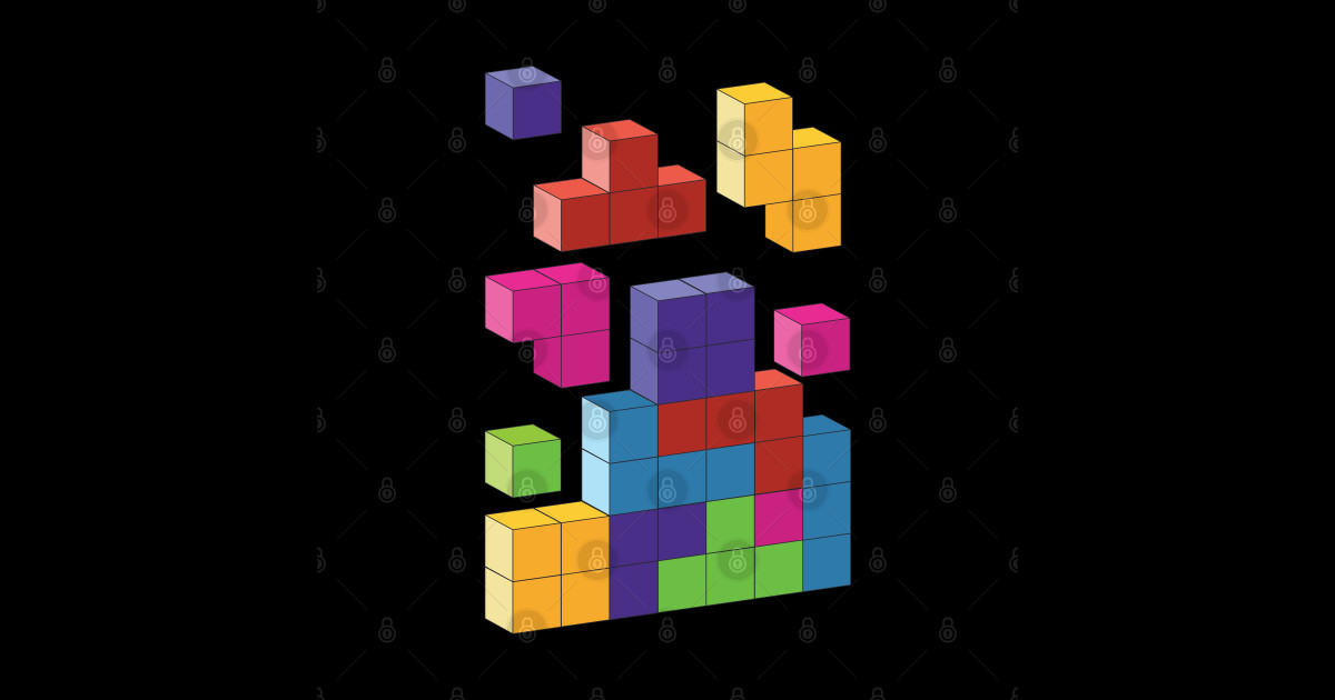 Multi colored tetris blocks - Tetris - Sticker | TeePublic