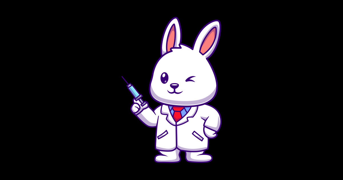 Cute Rabbit Doctor Holding Injection Cartoon - Cute Rabbit Doctor ...