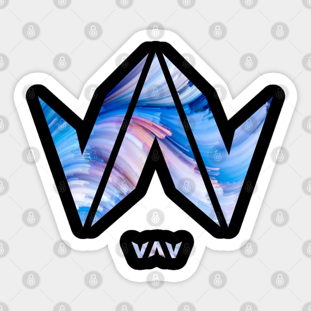 VAV Logo Blue Abstract - Vav - Sticker | TeePublic