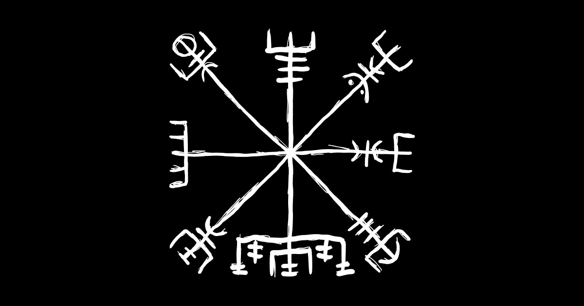 Vegsivir Wayfinder Symbol (white) - Norse Symbol - Sticker | TeePublic