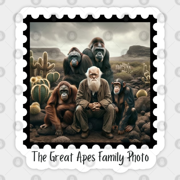 The Great Apes Family Photo - Darwin - Sticker | TeePublic