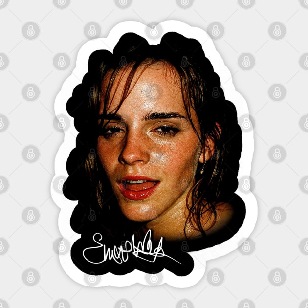 Emma Watson Big Face Signature - Emma Watson - Sticker | TeePublic