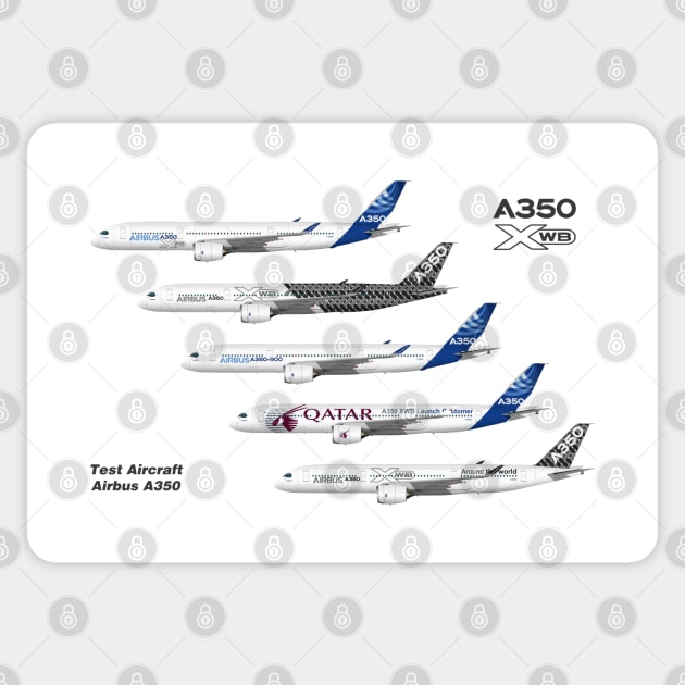 Airbus A350 Test Aircraft Fleet - Airbus A350 Airplane - Sticker ...