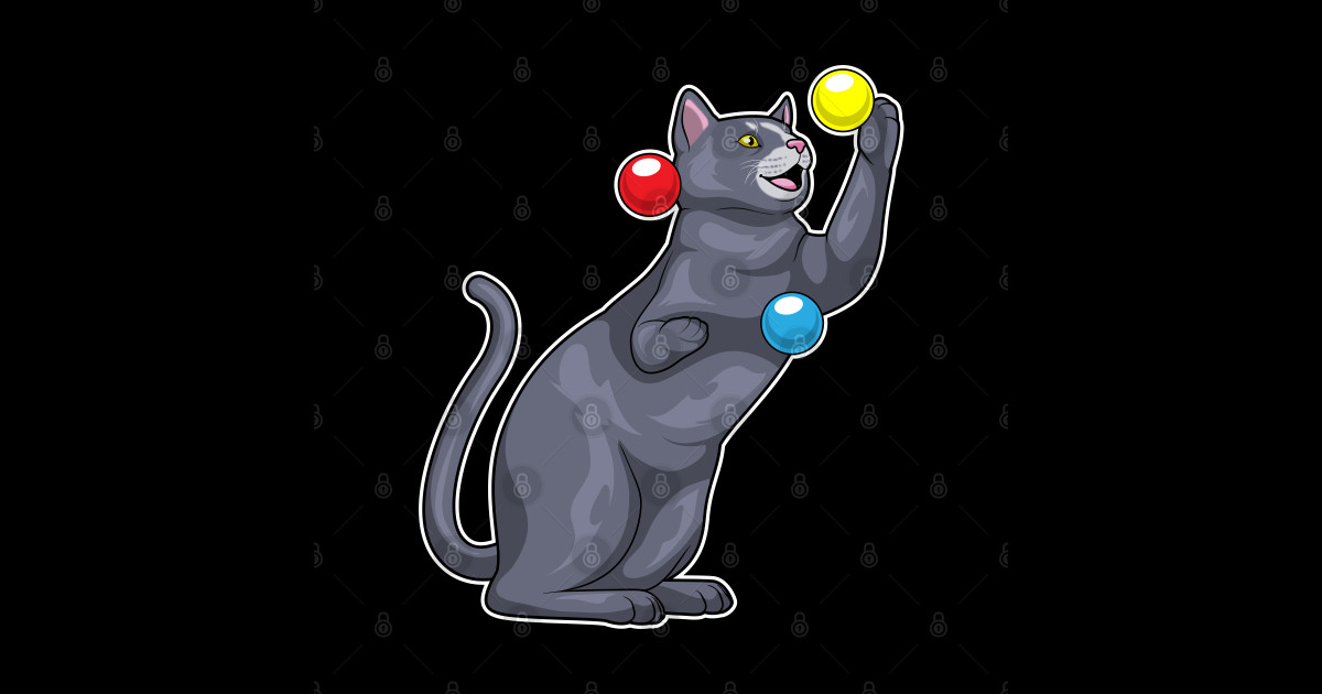 Cat Juggler Juggle - Cat - Sticker | TeePublic