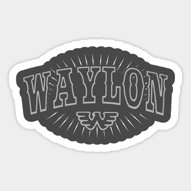 Waylon Artistic Logo - Waylon Jennings - Sticker | TeePublic