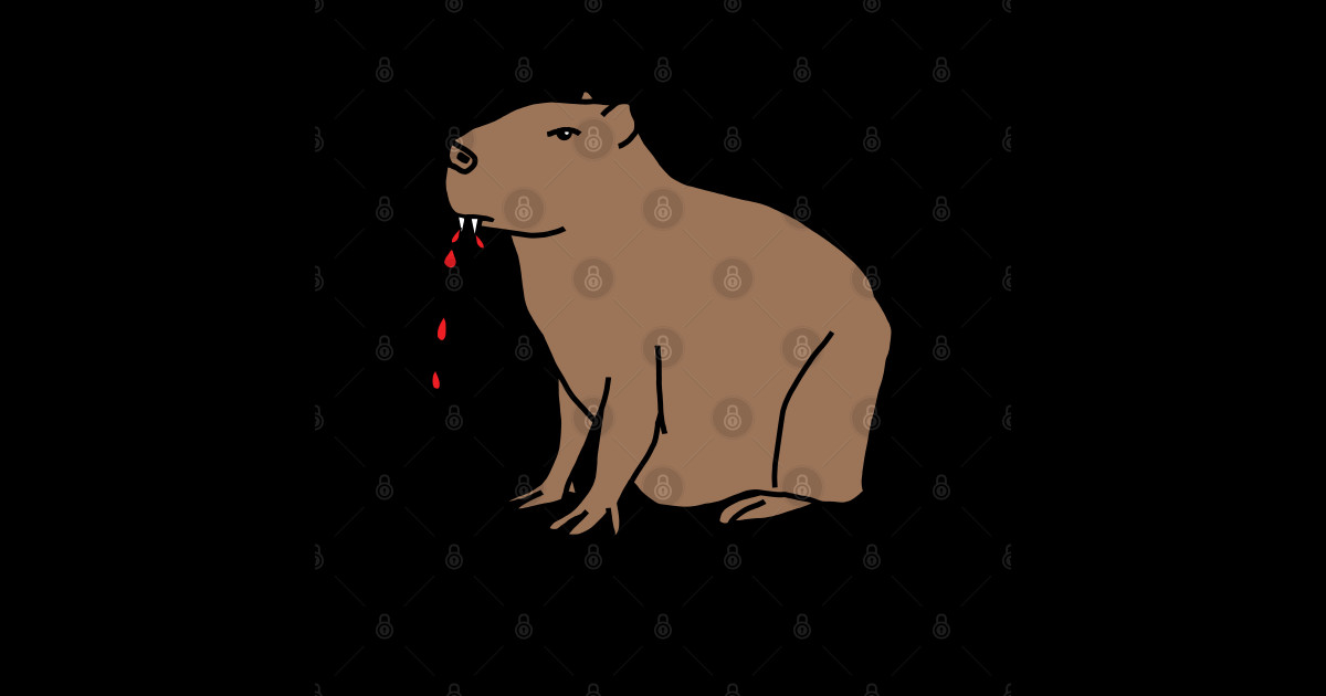 Animals with Sharp Teeth Halloween Horror Capybara - Halloween ...