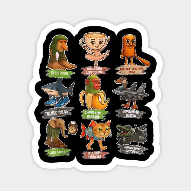 Italian Brainrot Funny Meme - Italian Brainrot Trendy Meme - Magnet ...