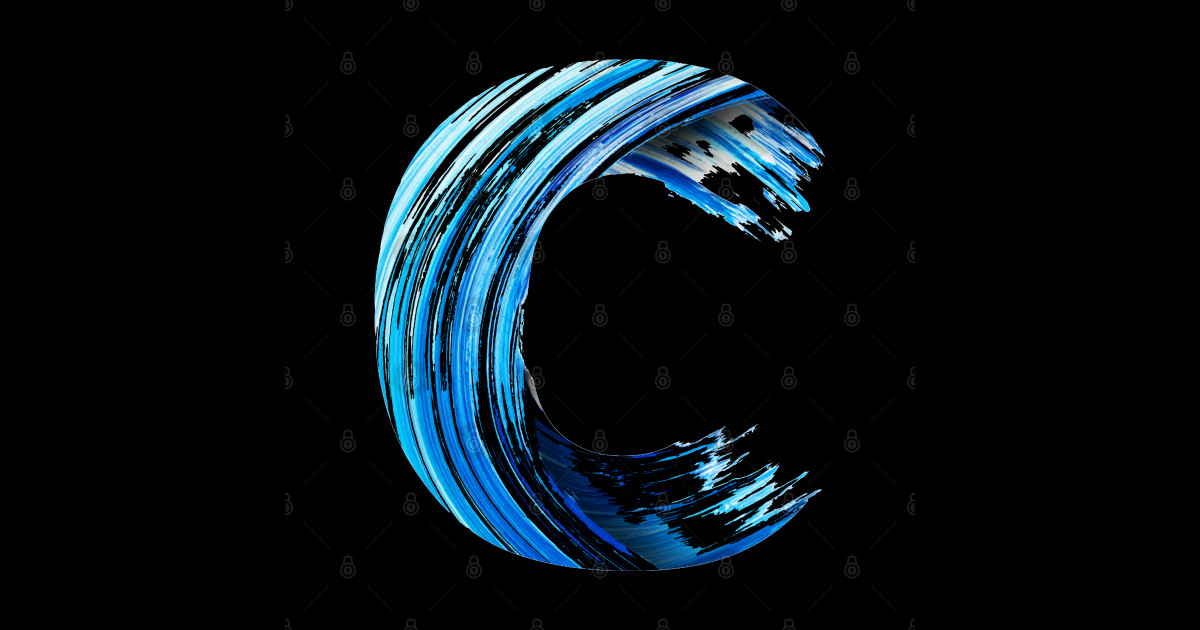 blue c letter illustration - Blue C Letter Illustration - Sticker ...