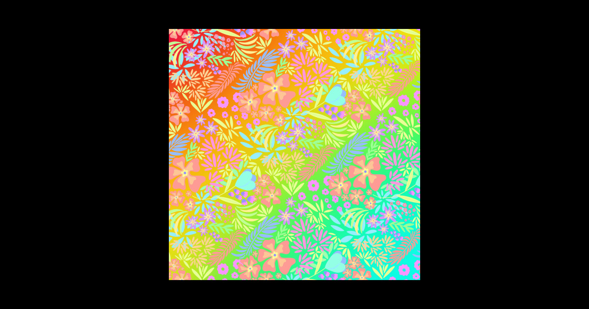 Rainbow Flower Pattern - Floral Pattern - Sticker | TeePublic