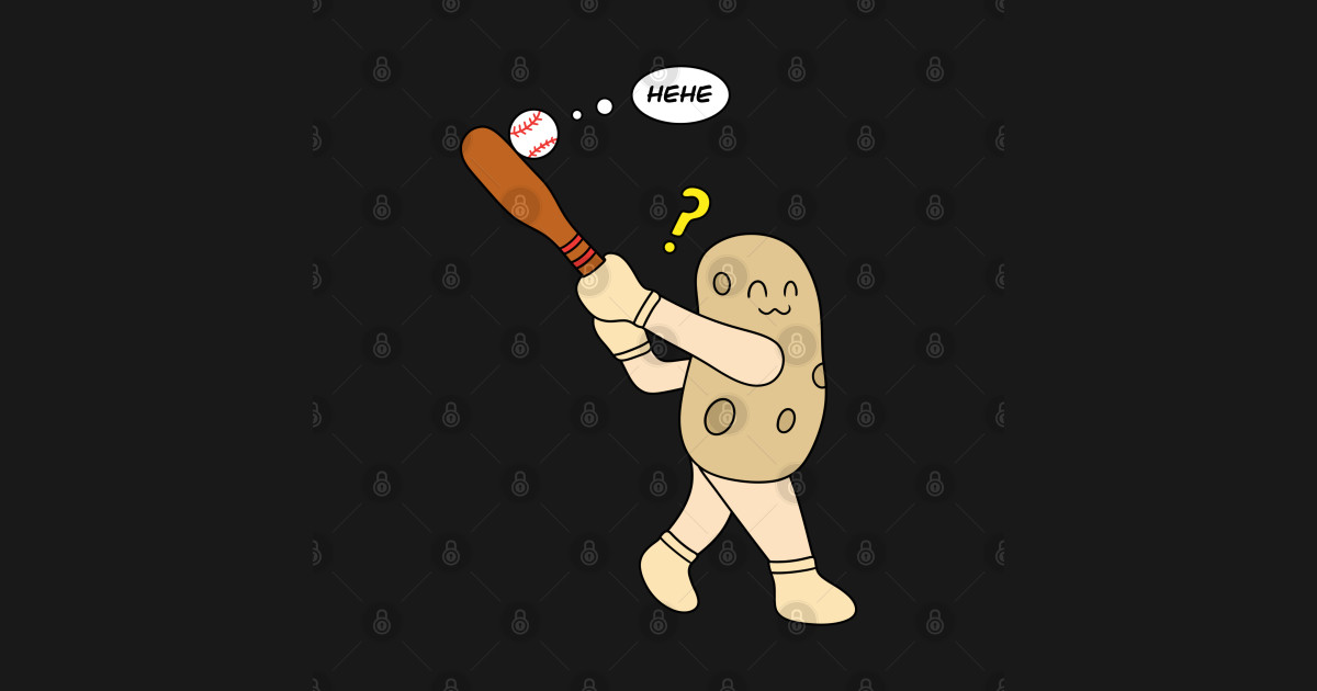 Cartoon potato baseball - Potato - T-Shirt | TeePublic