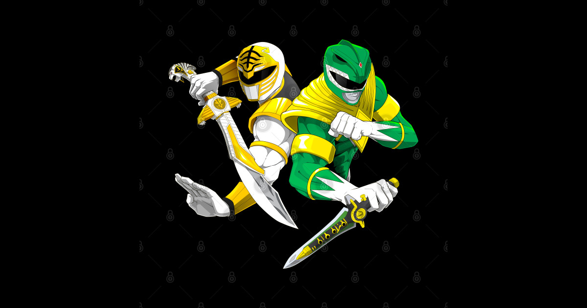 Green and White Power Rangers - Power Rangers - Sticker | TeePublic