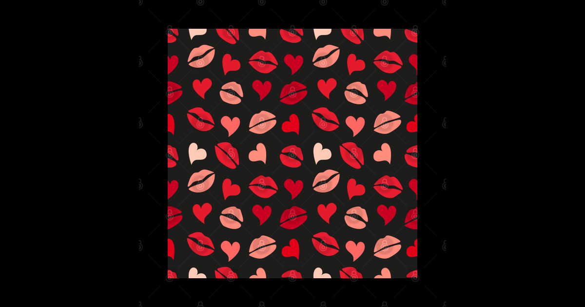 Heart and kisses pattern - Happy Valentines Day - Sticker | TeePublic