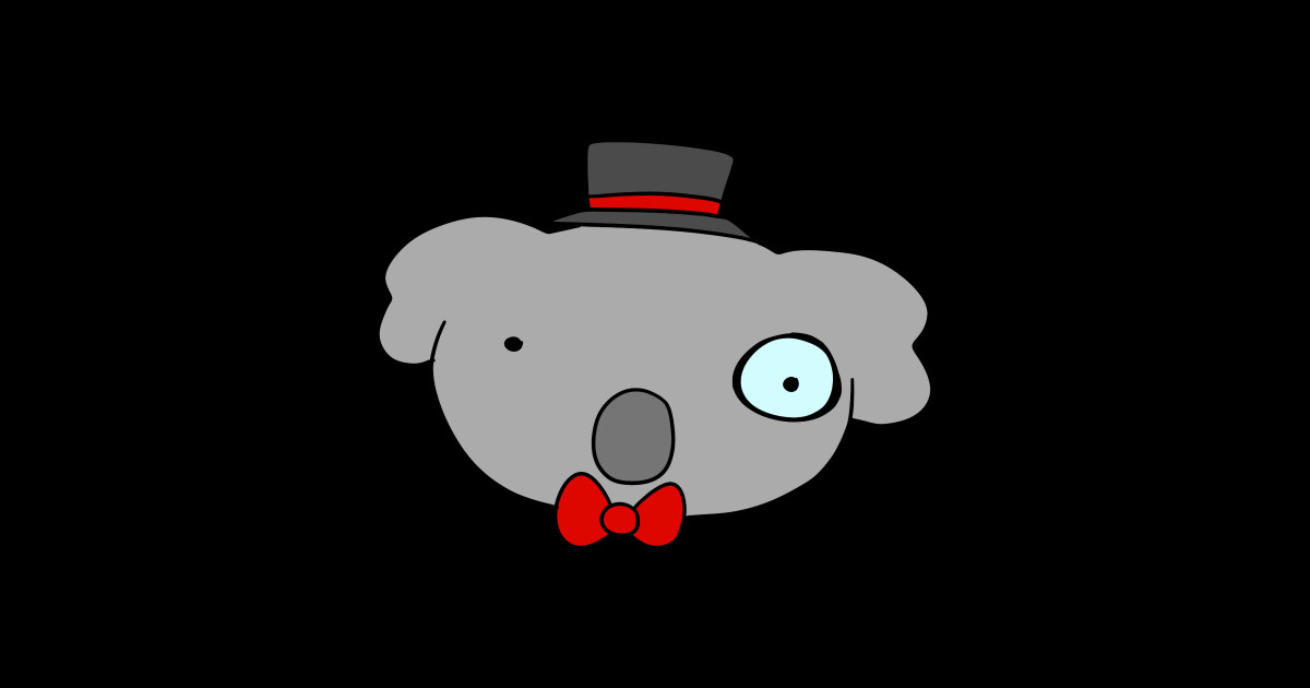 Fancy Koala Face - Koala - Sticker | TeePublic