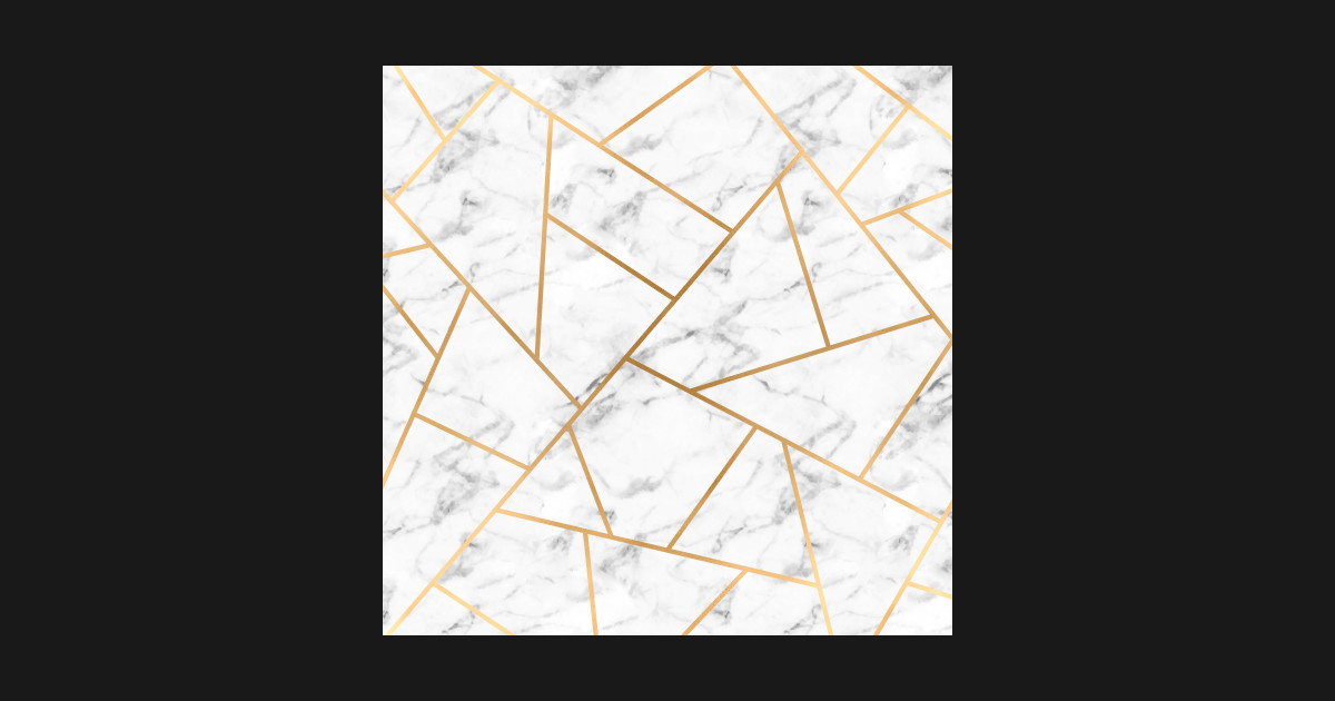 White Marble and Gold Geo - Abstract - T-Shirt | TeePublic