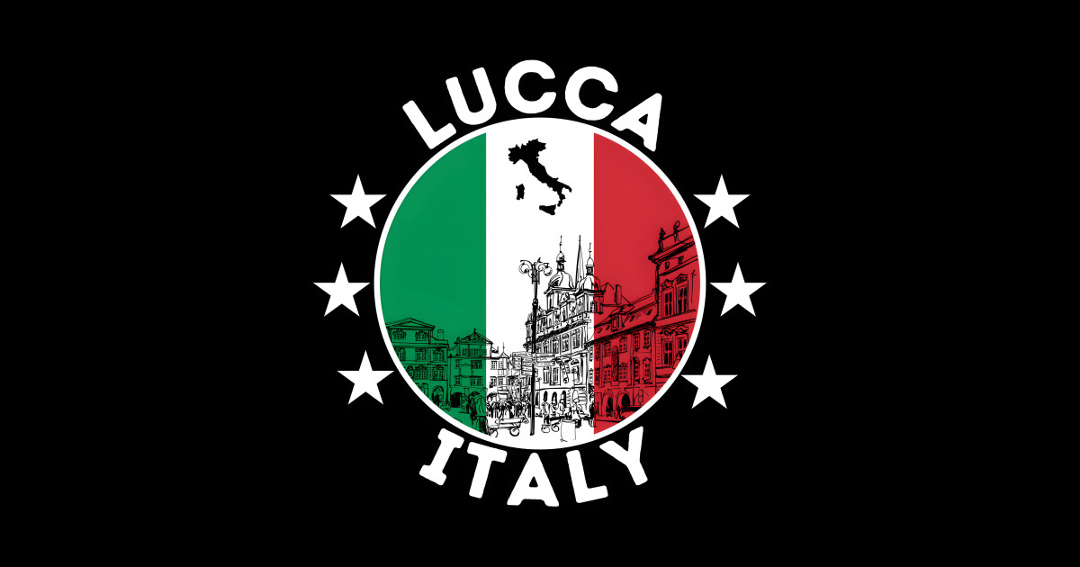 Lucca City Skyline, Italian Flag - Made In Lucca - Sticker | TeePublic