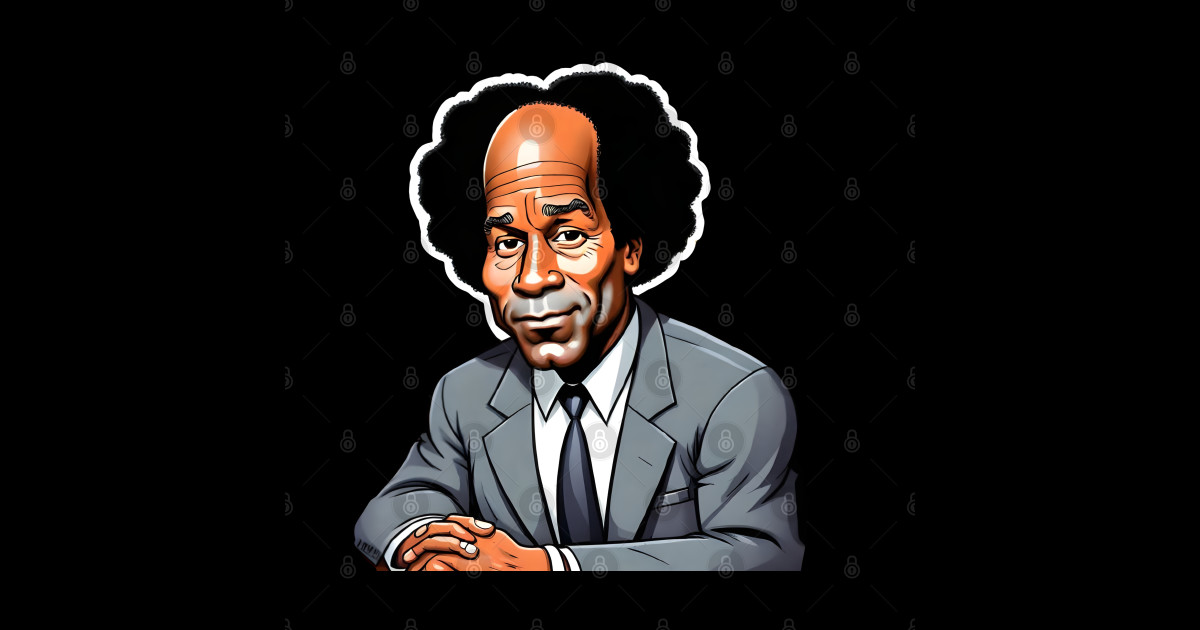 Gentelman OJ Simpson Cartoon with grey suit - Oj Simpson - Sticker ...