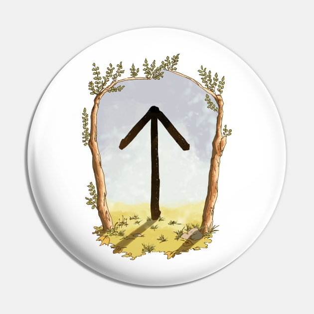 rune tiwaz - magical symbol - Tiwaz - Pin | TeePublic