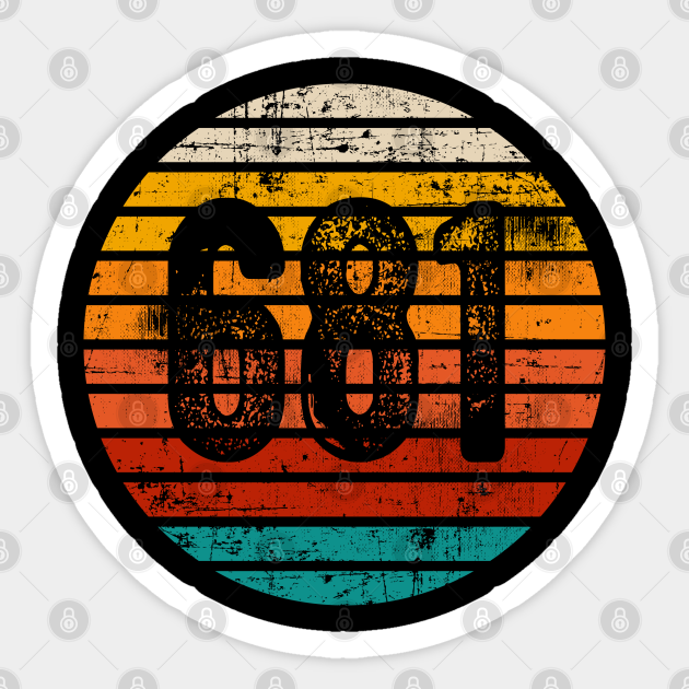 Distressed Vintage Sunset 681 Area Code - 681 Area Code - Sticker ...