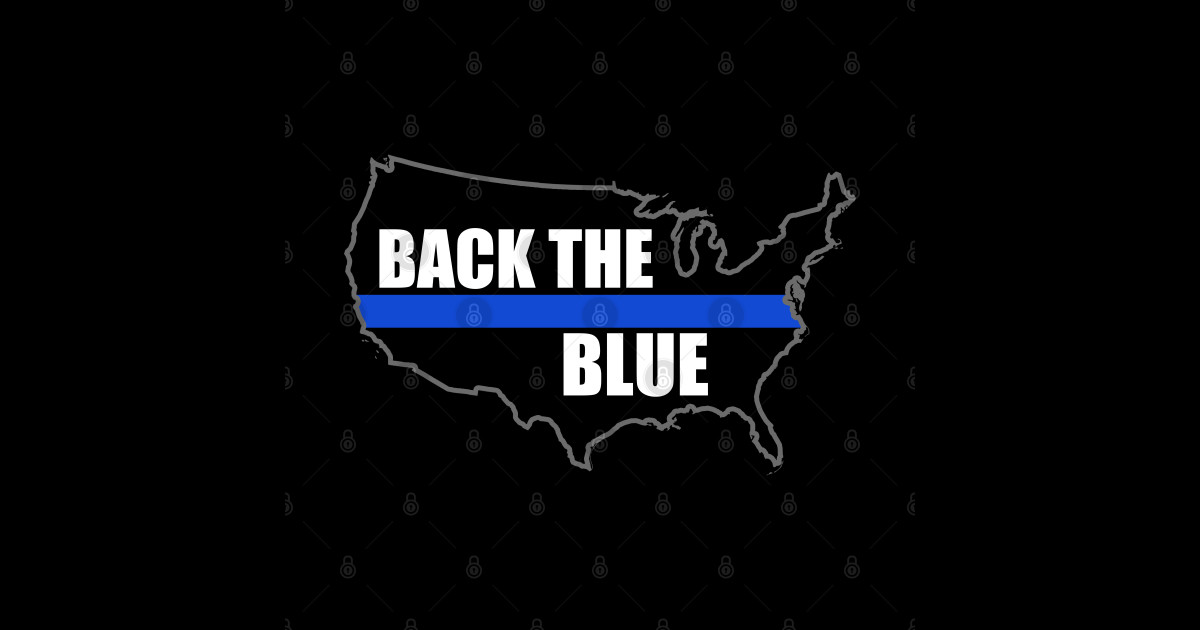 Back The Blue USA Flag Thin Blue Line - Back The Blue - Sticker | TeePublic