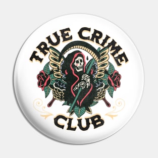 True Crime Club Warning Sign True Crime Pins and Buttons for Sale ...