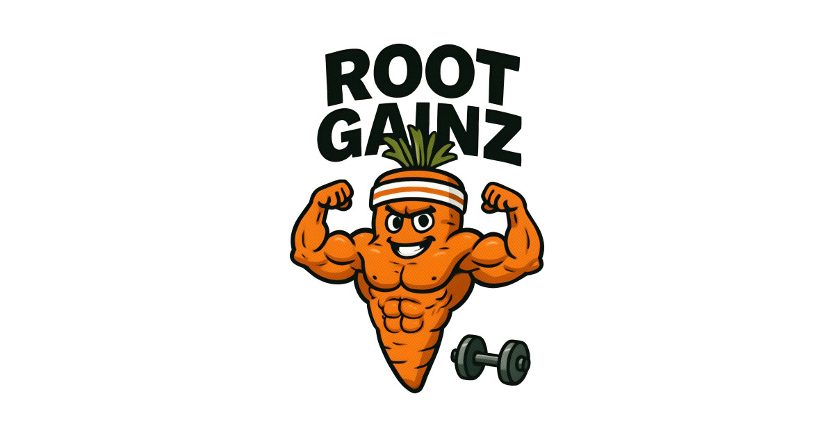 Root Gainz — Buff Carrot - Carrot - T-Shirt | TeePublic