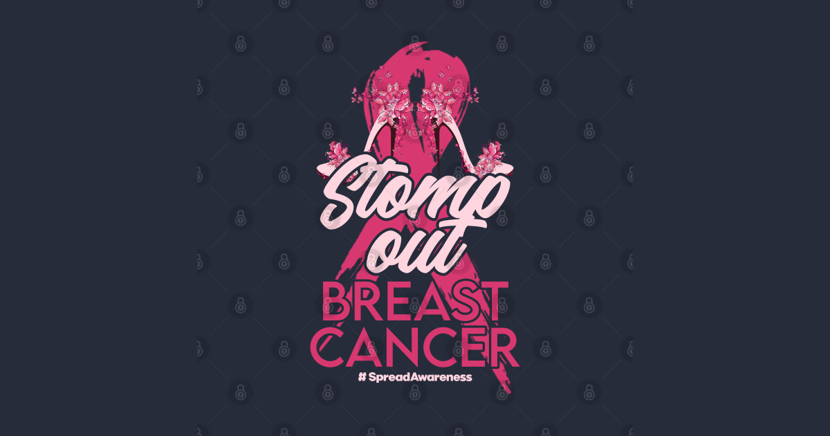 Stomp out cancer. Pink ribbon pun statement - Pink Ribbon - T-Shirt ...