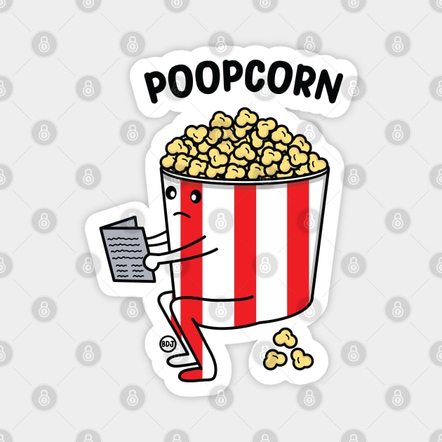 poopcorn - funny pooping popcorn - Popcorn - Magnet | TeePublic
