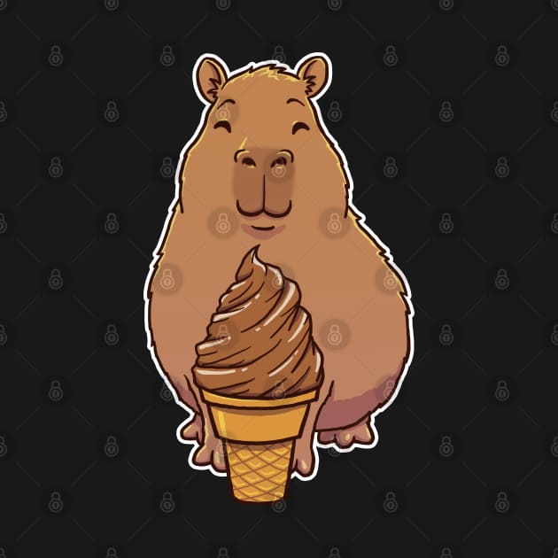 Capybara Chocolate Ice Cream Cone - Capybaras - T-Shirt | TeePublic
