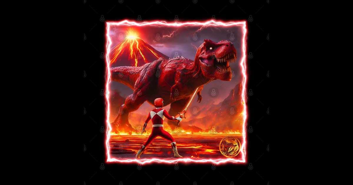 Red Ranger - T-rex Showdown - Power Rangers - Sticker | TeePublic