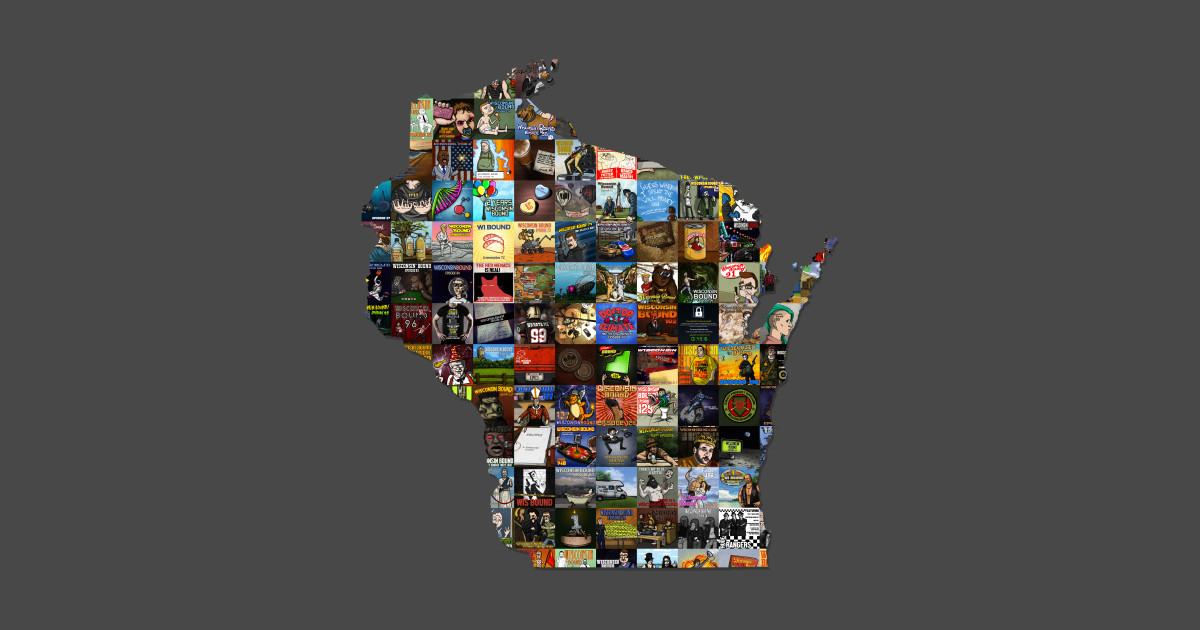 Wisconsin Bound Art State Logo - Wisconsin Bound - T-Shirt | TeePublic