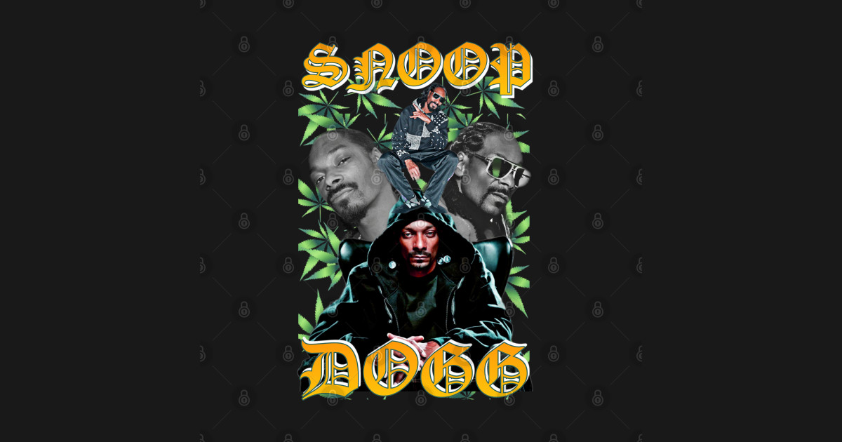 Snoop Dogg Throwback Collage with Leaf Pattern - Snoop Dogg - T-Shirt ...