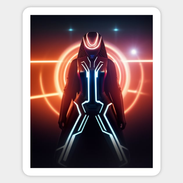 Tron Themed T-Shirt - Afro Futuristic - Sticker | TeePublic