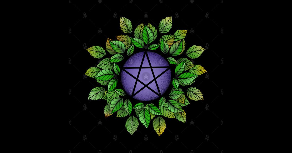 Leafy Purple Pentagram - Pentagram - Posters and Art Prints | TeePublic