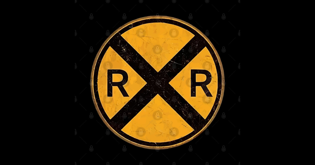 Railroad Xing Sign - Railroad - Sticker | TeePublic