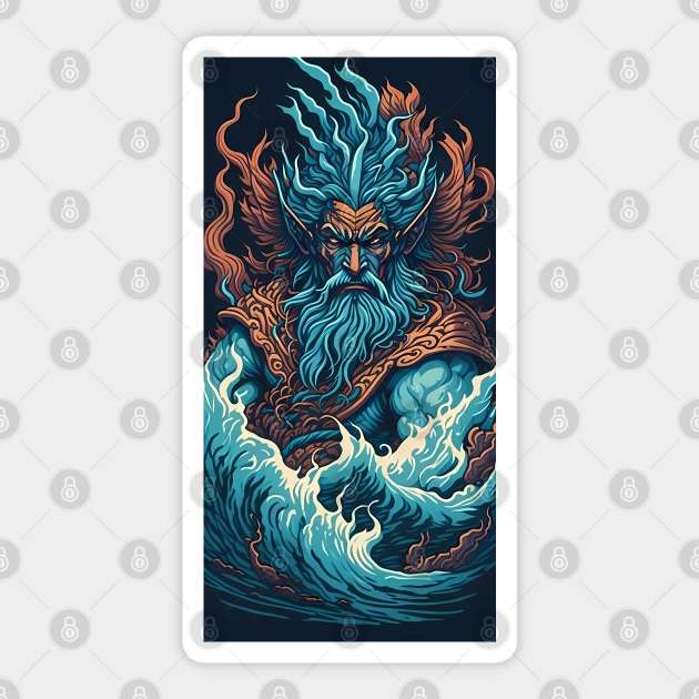 POSEIDON WALL ART - Greek Mythology - Sticker | TeePublic