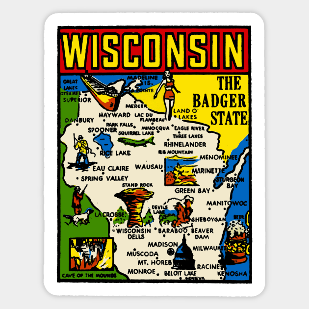 Vintage Wisconsin Decal - Vintage Wisconsin - Sticker | TeePublic