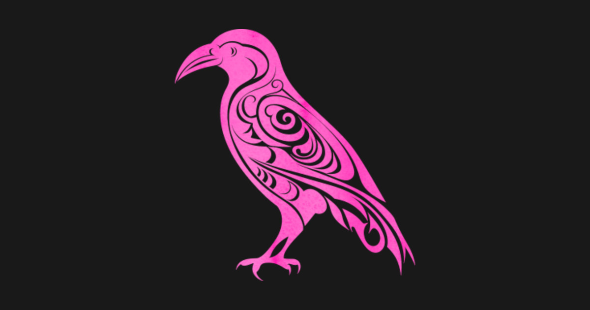 Celtic Nordic Raven Crow Pink - Ravens - T-Shirt | TeePublic