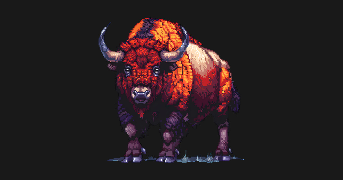 Pixel Bison - Bison - T-Shirt | TeePublic