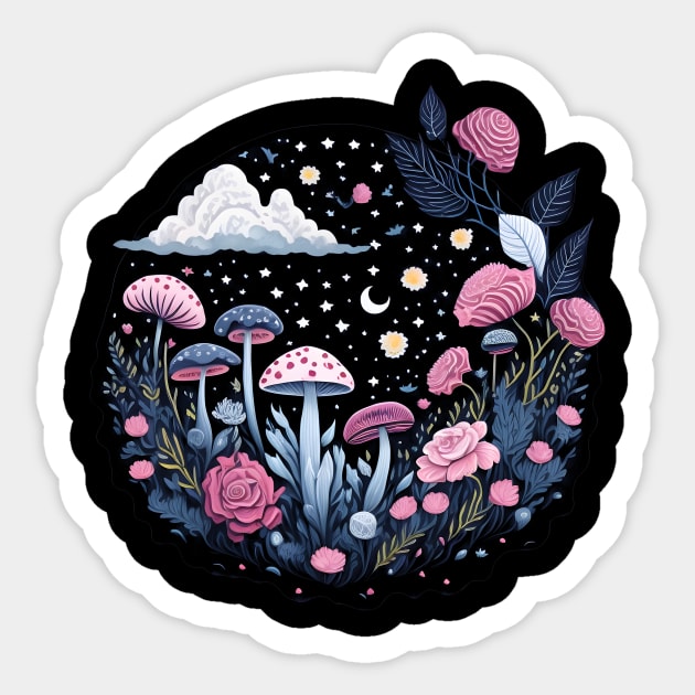 Aesthetic Mushrooms - Mushrooms Forest - Sticker | TeePublic