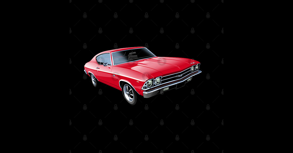 1969 Chevrolet Chevelle SS396 in red - Chevelle - Sticker | TeePublic