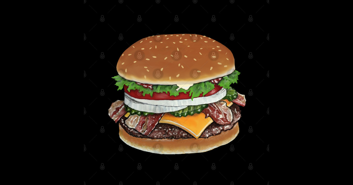Bacon Cheeseburger - Hamburger - Sticker | TeePublic