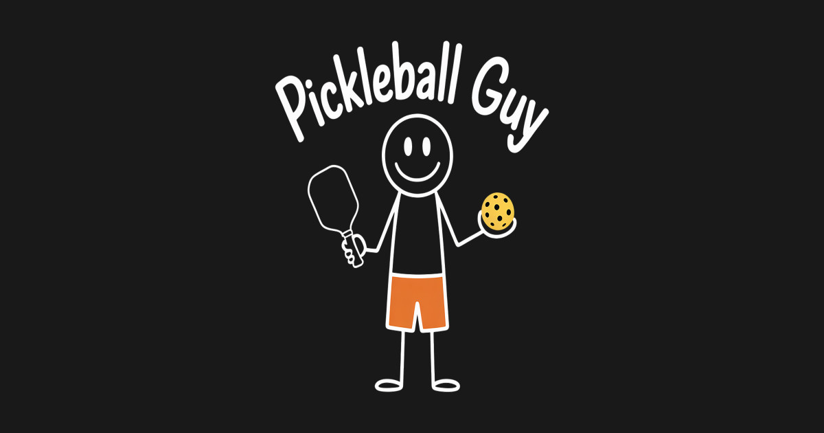 Pickleball Guy Stickman Pickle Ball Men Boys Kids - Pickleball Guy ...