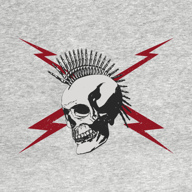 Punk Rock Skeleton with Lightning Bolts - Punk Rocker - T-Shirt | TeePublic