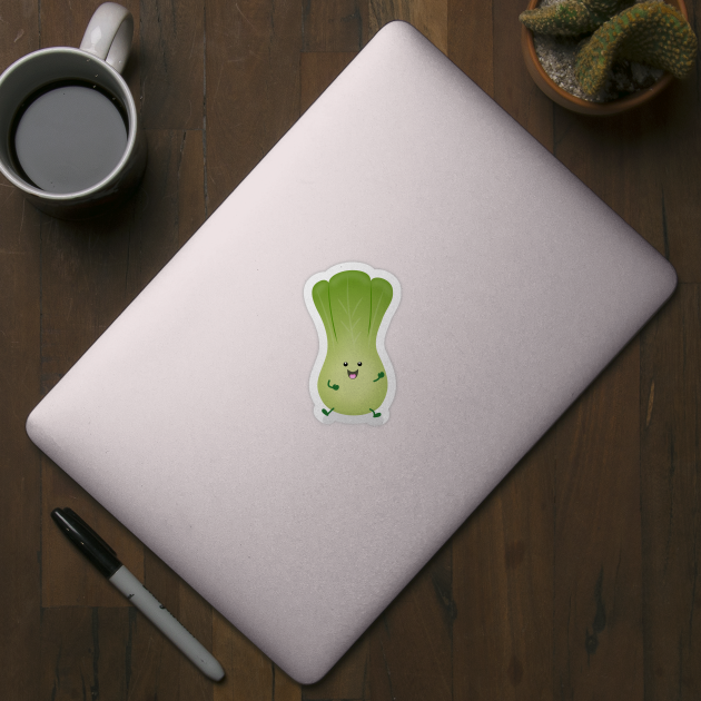 Cute baby bok choy cartoon illustration - Bok Choy - Sticker | TeePublic