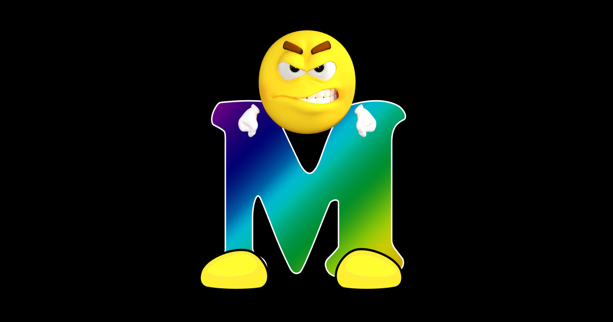 Letter M Alphabet Smiley Monogram Face Emoji Shirt for Men Women Kids ...